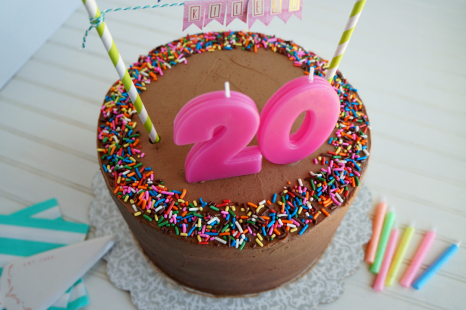 20th birthday chocolate confetti cake - The Baking Fairy