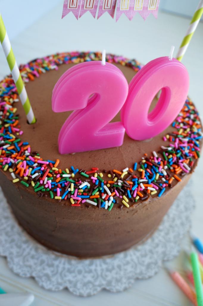 20th birthday chocolate confetti cake - The Baking Fairy