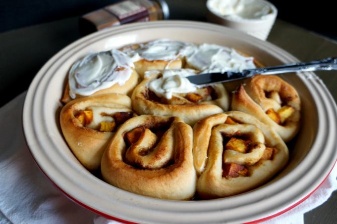 peach cinnamon rolls - The Baking Fairy