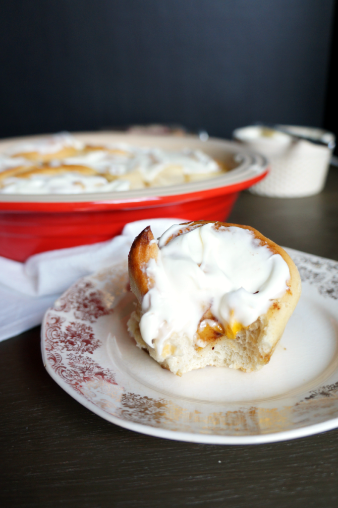 peach cinnamon rolls - The Baking Fairy