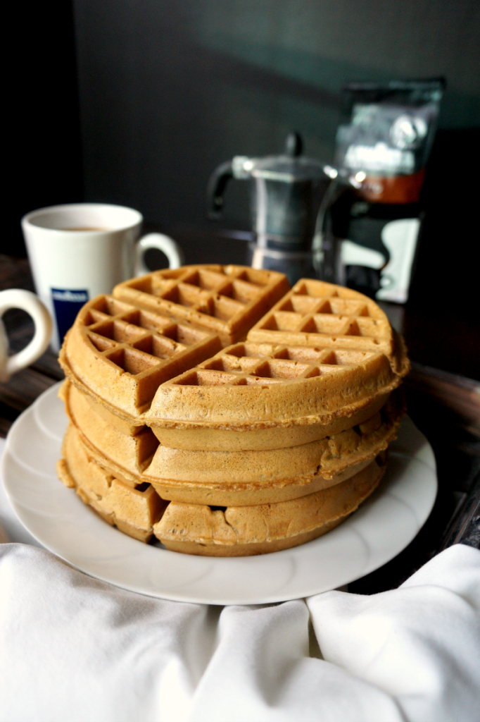 coffee waffles with mocha ganache - The Baking Fairy