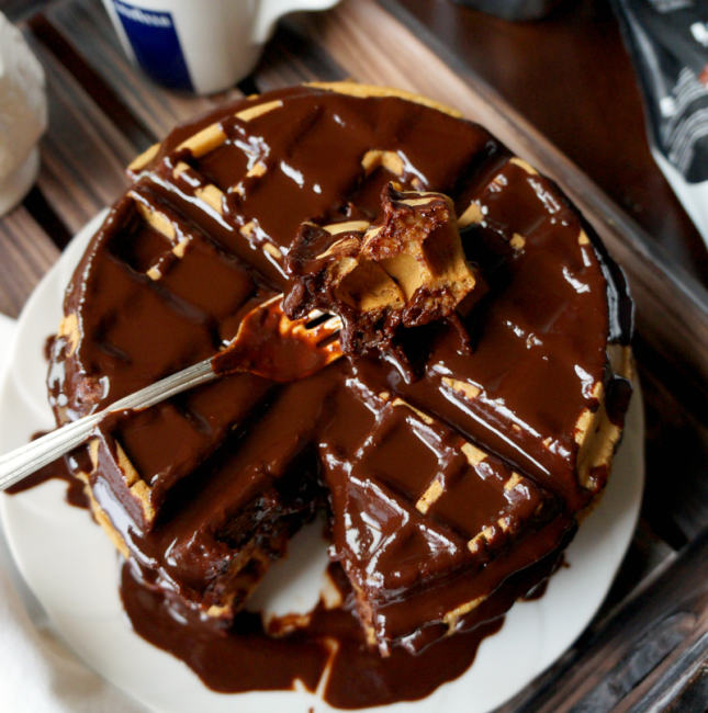 coffee waffles with mocha ganache - The Baking Fairy