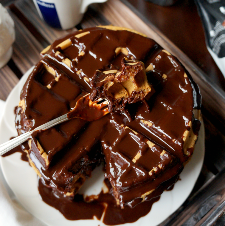 coffee waffles with mocha ganache - The Baking Fairy