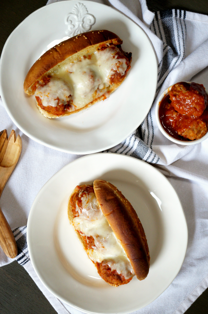 cheesy meatball subs - The Baking Fairy