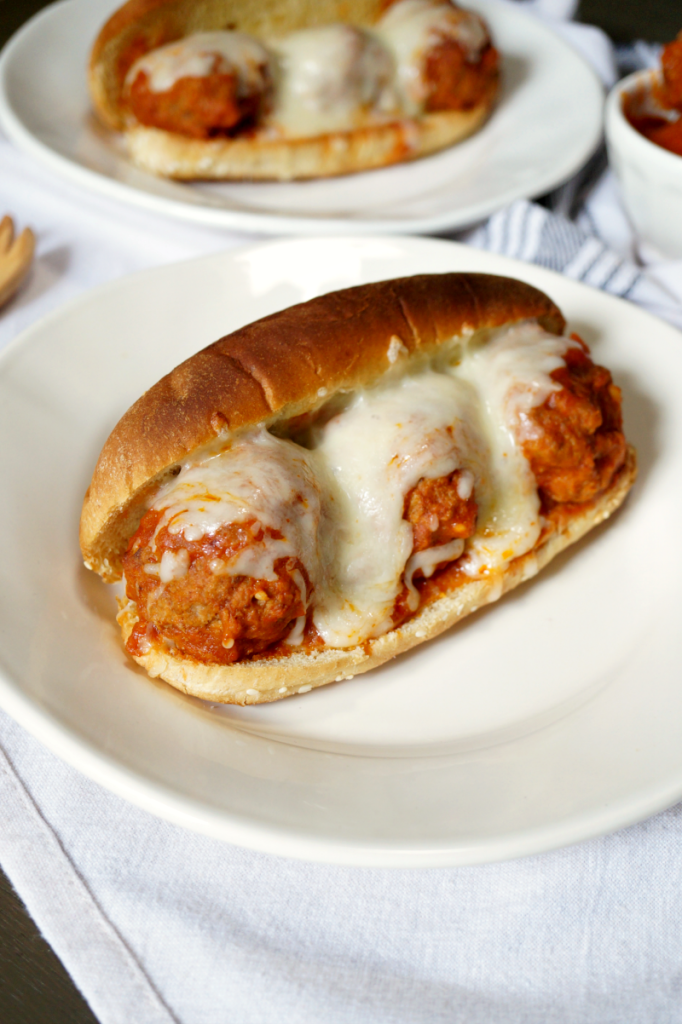 cheesy meatball subs - The Baking Fairy