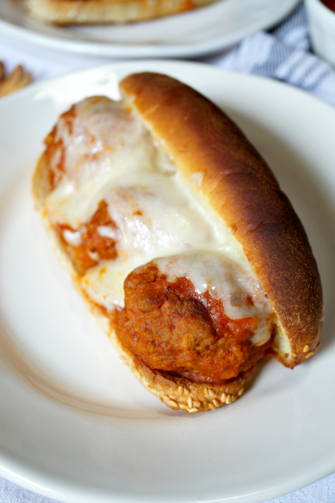 cheesy meatball subs - The Baking Fairy