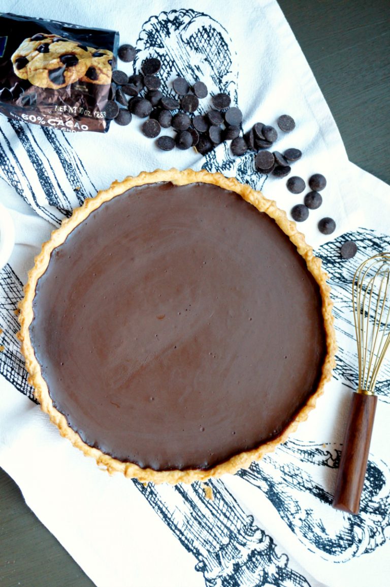 dark chocolate truffle tart - The Baking Fairy