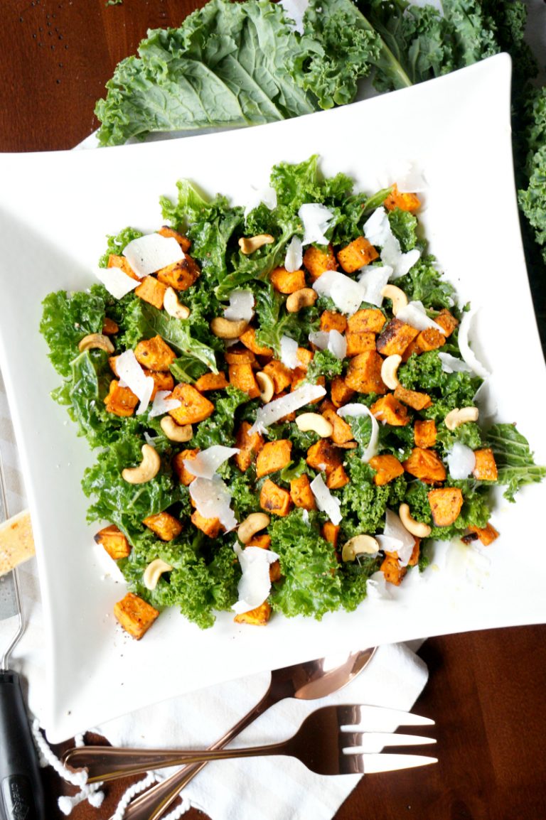 roasted sweet potato kale salad - The Baking Fairy