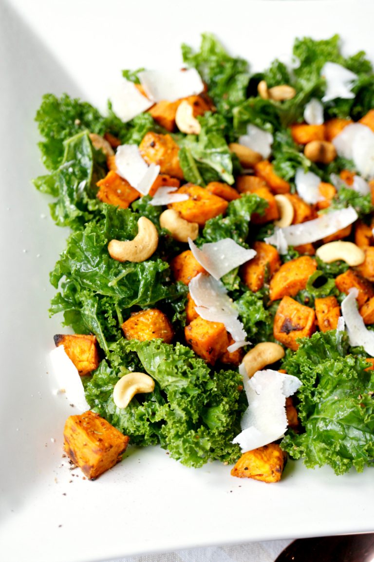 roasted sweet potato kale salad - The Baking Fairy