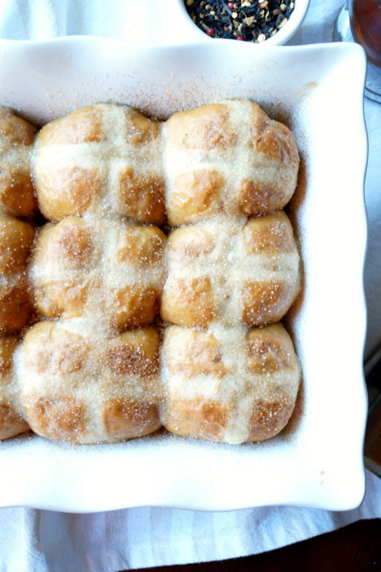 chai spiced hot cross buns - The Baking Fairy