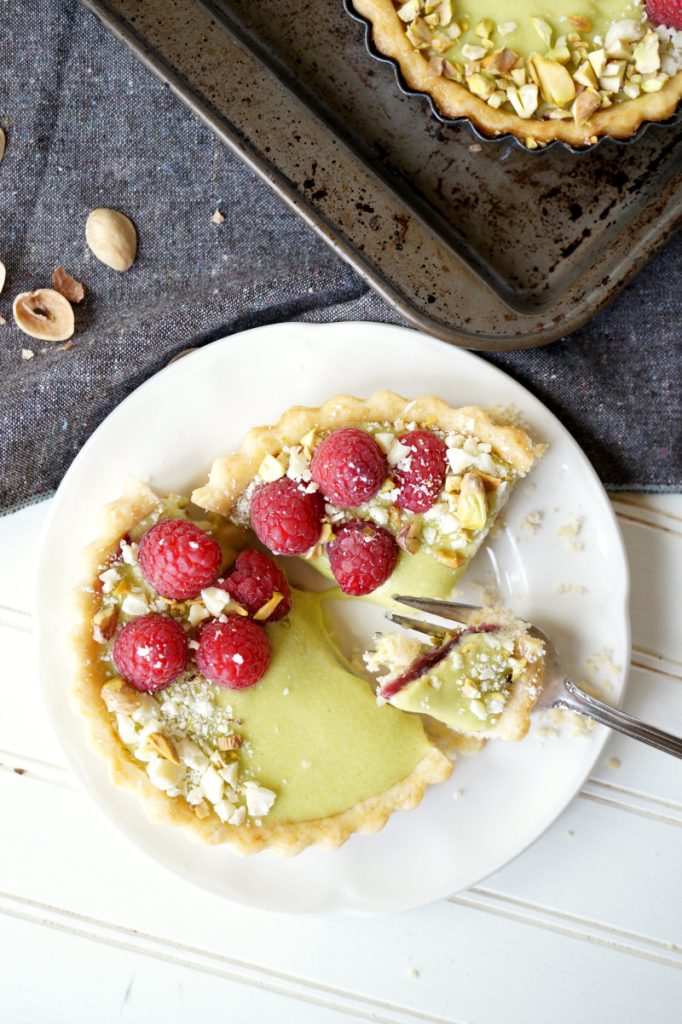 mini raspberry pistachio tartlets - The Baking Fairy
