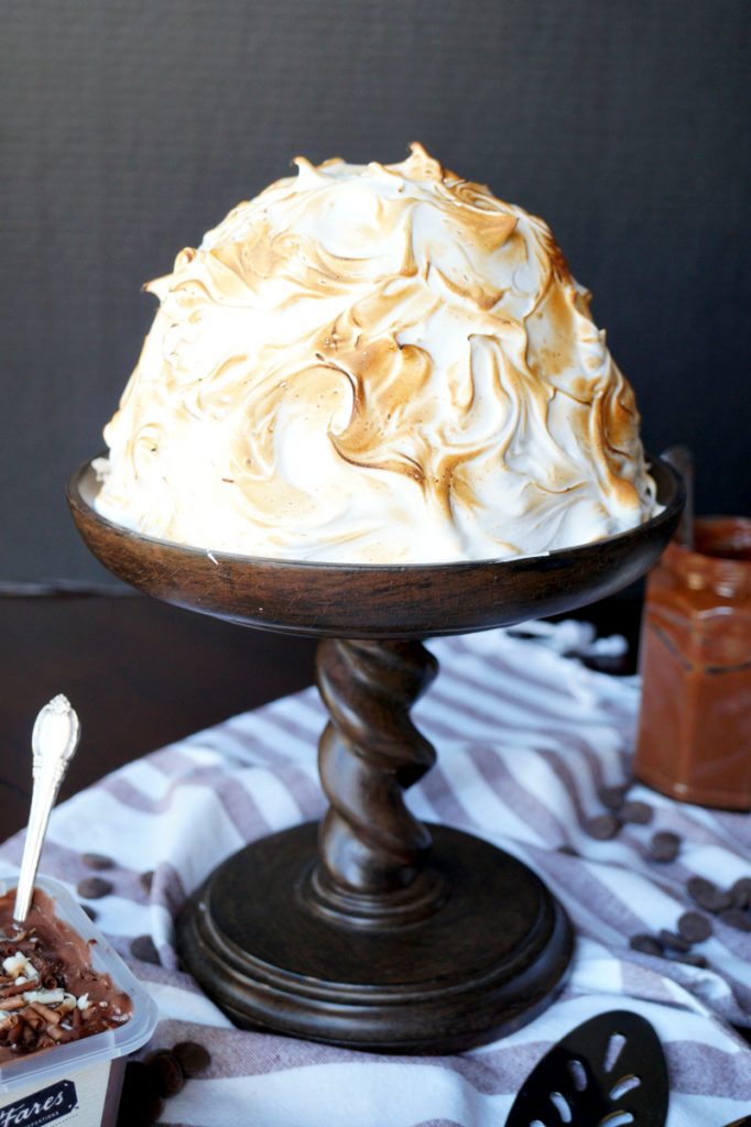 chocolate hazelnut layered Baked Alaska - The Baking Fairy