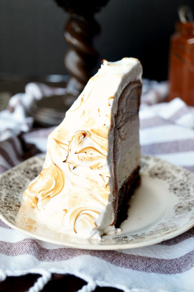 chocolate hazelnut layered Baked Alaska - The Baking Fairy