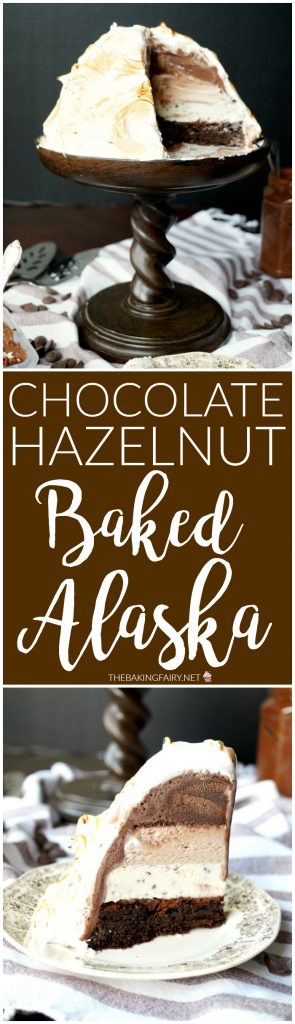 chocolate hazelnut layered Baked Alaska - The Baking Fairy