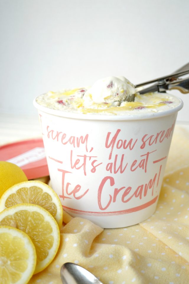 lemon curd raspberry homemade ice cream - The Baking Fairy