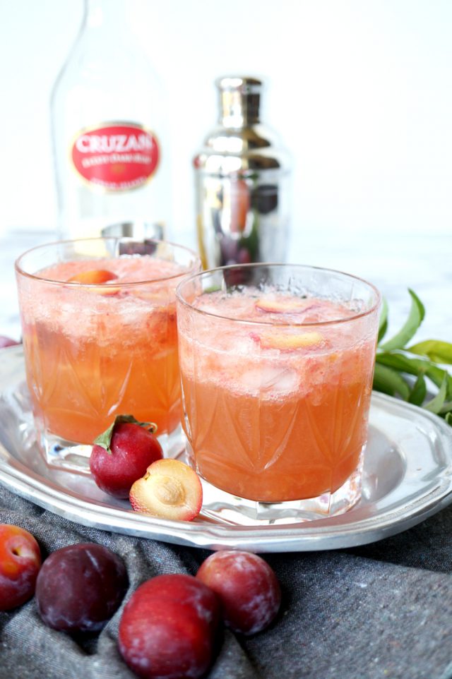ginger rum plum smash cocktail - The Baking Fairy