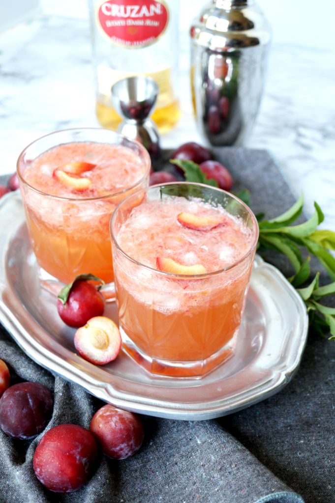 ginger rum plum smash cocktail - The Baking Fairy