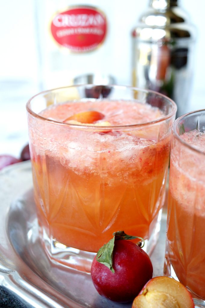 ginger rum plum smash cocktail - The Baking Fairy
