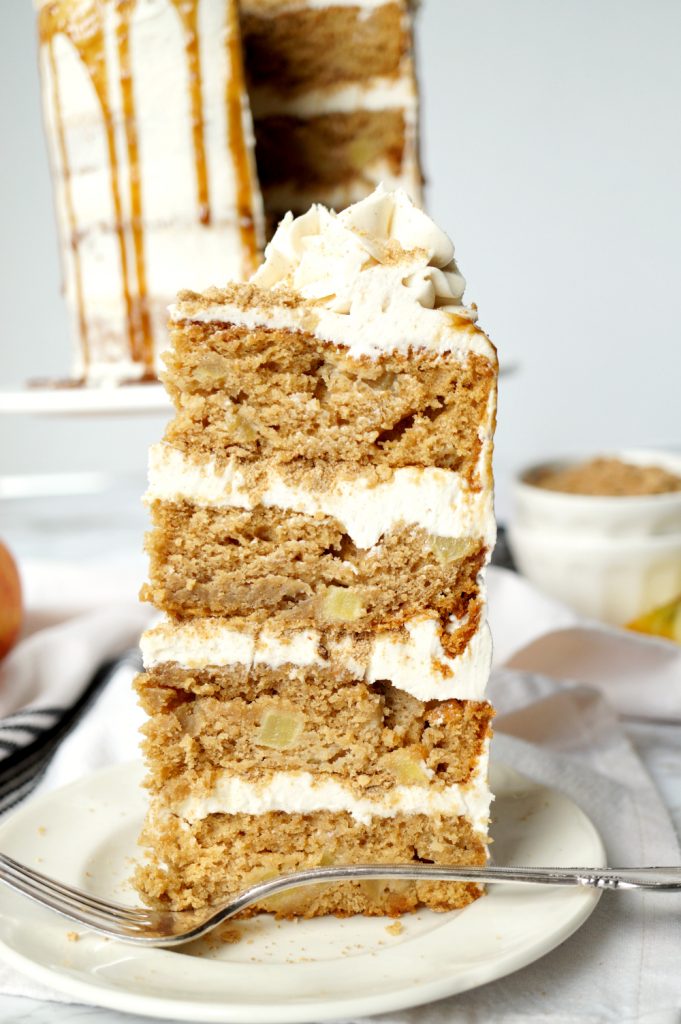apple cinnamon layer cake with brown butter streusel - The Baking Fairy