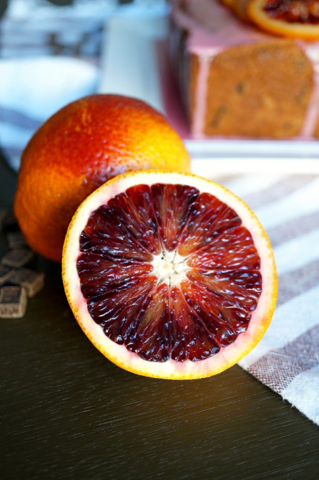 vegan blood orange dark chocolate loaf cake - The Baking Fairy