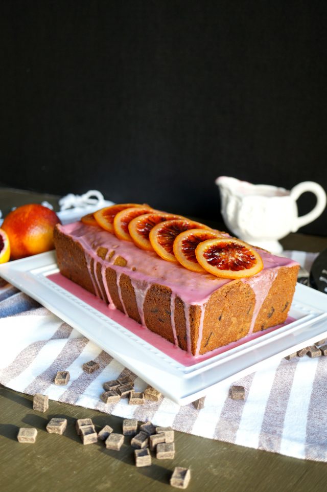 vegan blood orange dark chocolate loaf cake - The Baking Fairy
