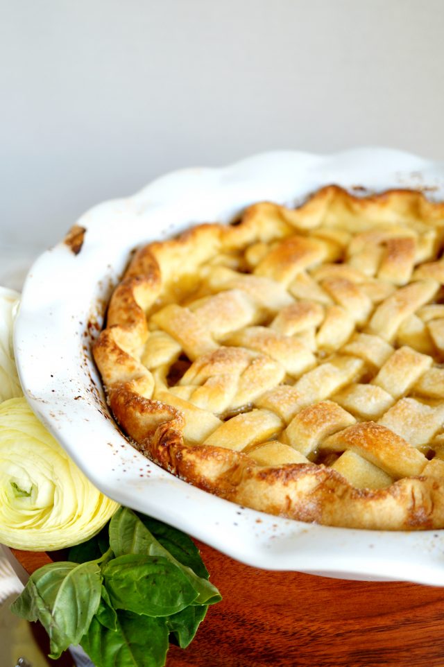vegan peach basil pie - The Baking Fairy