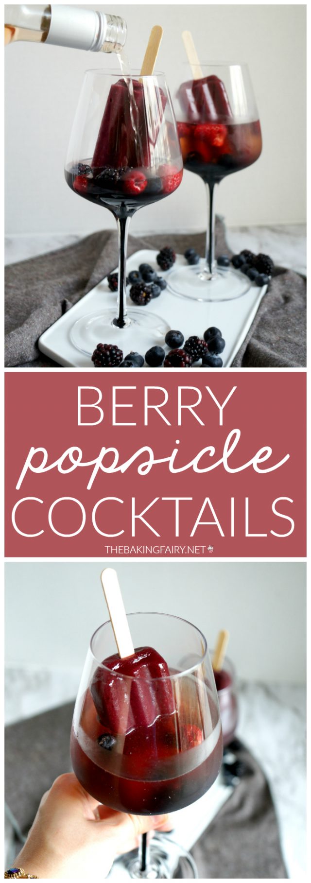 berry popsicle cocktails - The Baking Fairy