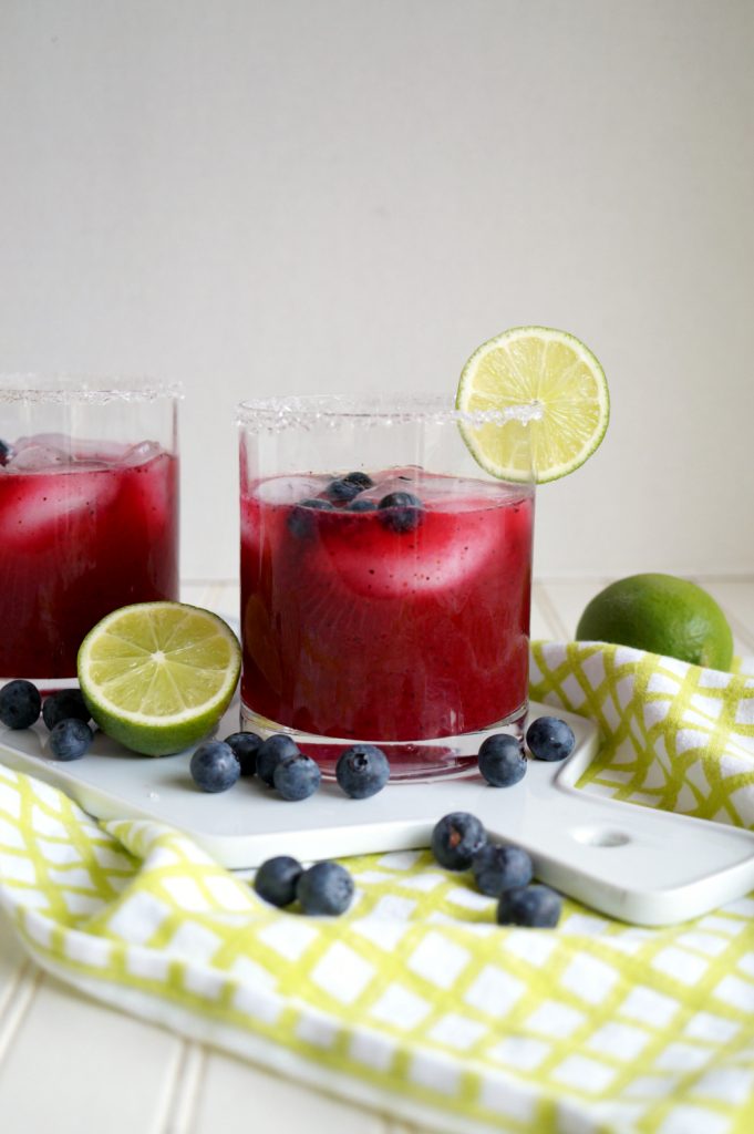 homemade blueberry lime margaritas - The Baking Fairy