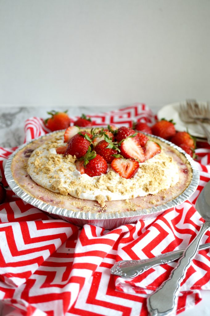 no-bake strawberry shortcake ice cream pie - The Baking Fairy