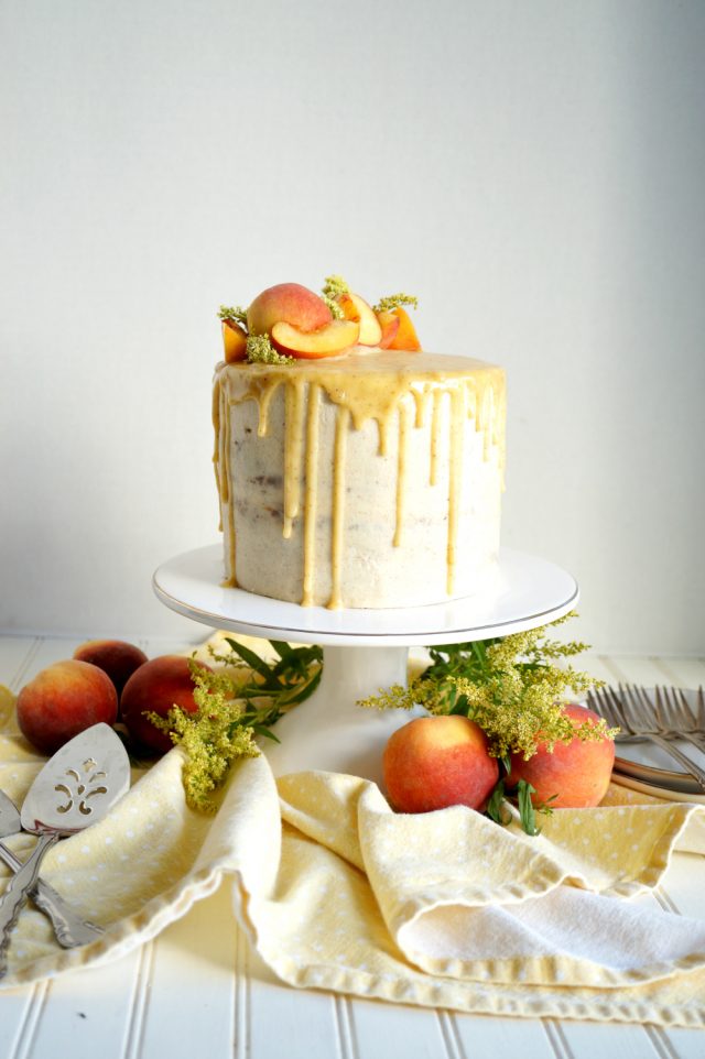 vegan peaches & cream layer cake - The Baking Fairy