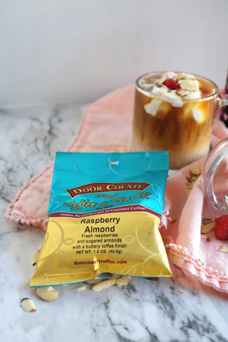 raspberry almond cold brew latte - The Baking Fairy