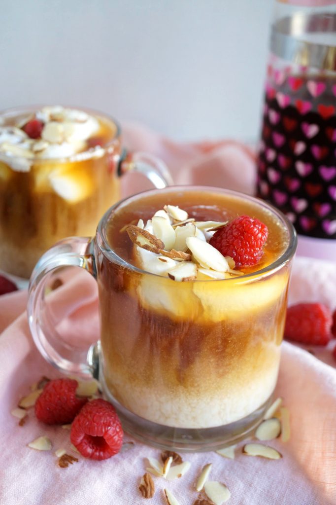 raspberry almond cold brew latte - The Baking Fairy