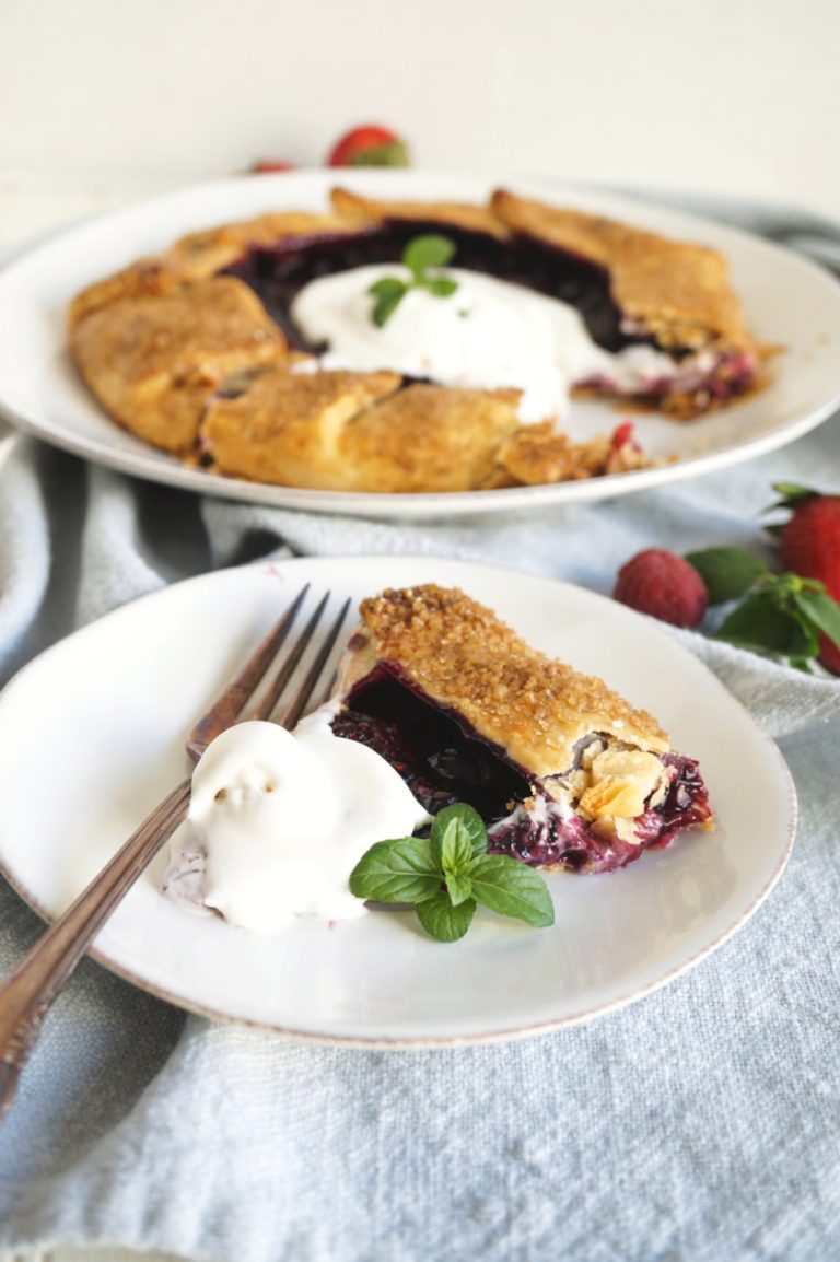vegan summer berry galette - The Baking Fairy