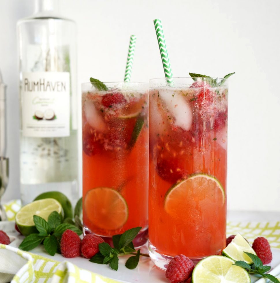 raspberry coconut mojitos - The Baking Fairy