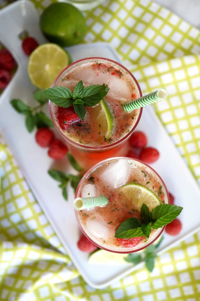 raspberry coconut mojitos - The Baking Fairy