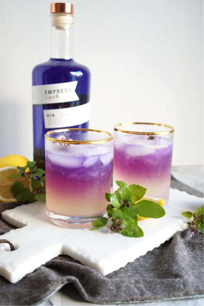 purple basil gin fizz - The Baking Fairy