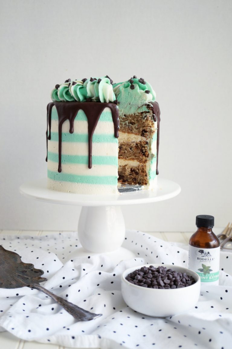 vegan mint chip layer cake - The Baking Fairy